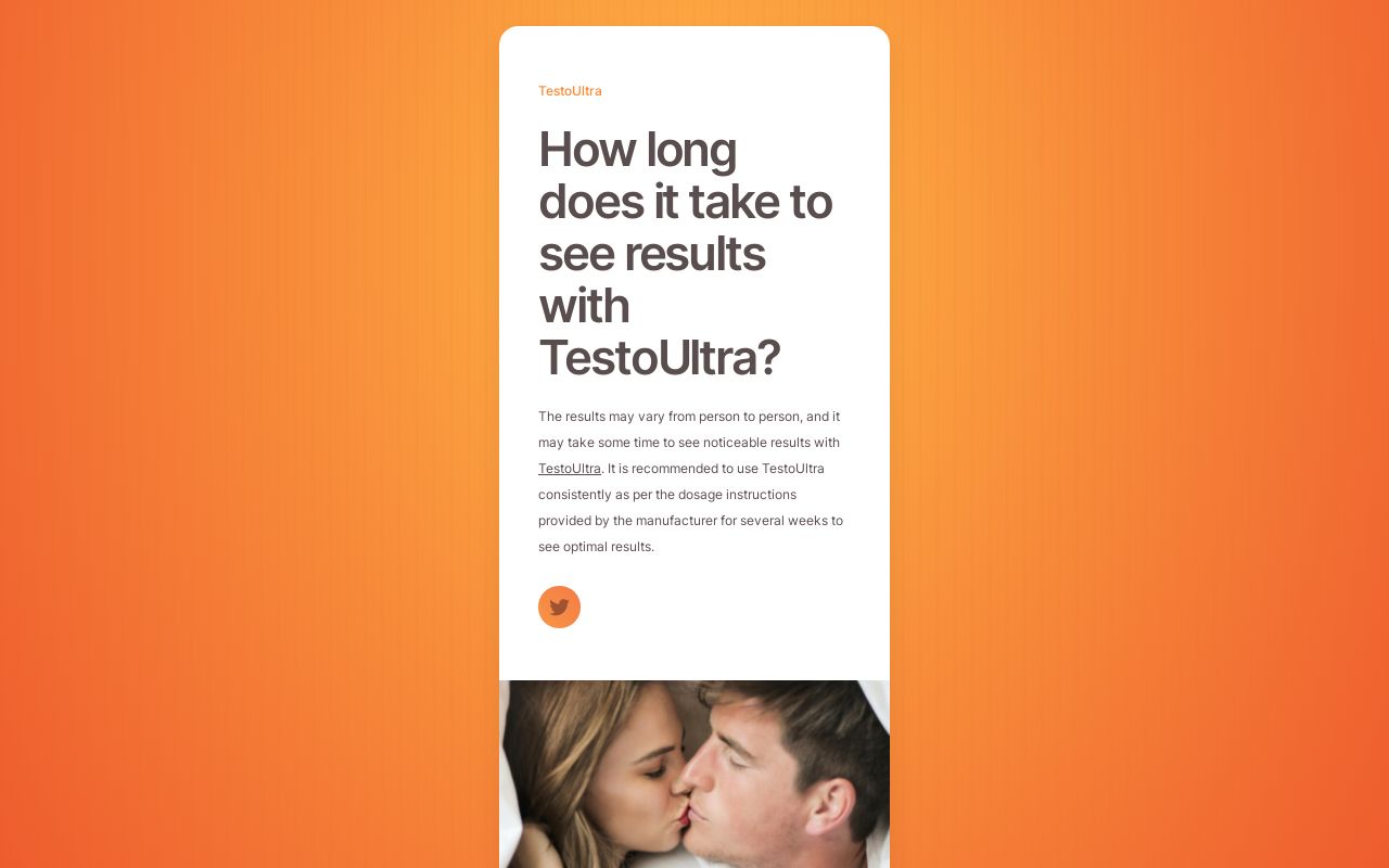 How long does it take to see results with TestoUltra?